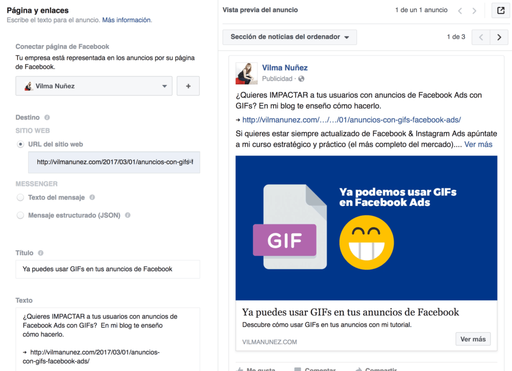 Cómo incluir el formato GIF al crear anuncios en Facebook Ads
