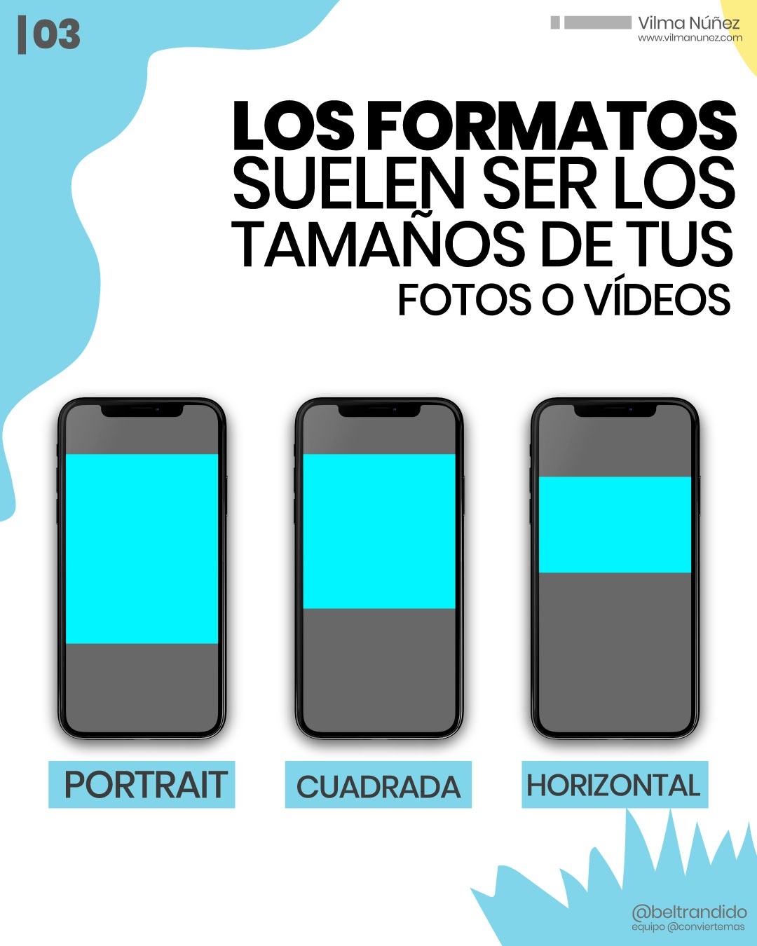 Formatos de Instagram con estrategias - Vilma Núñez
