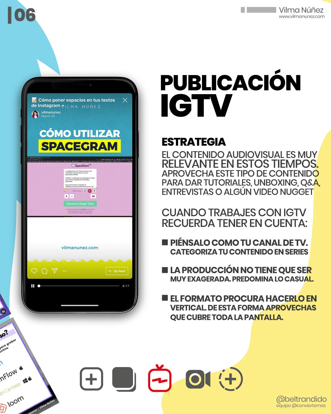 Formatos de Instagram con estrategias - Vilma Núñez